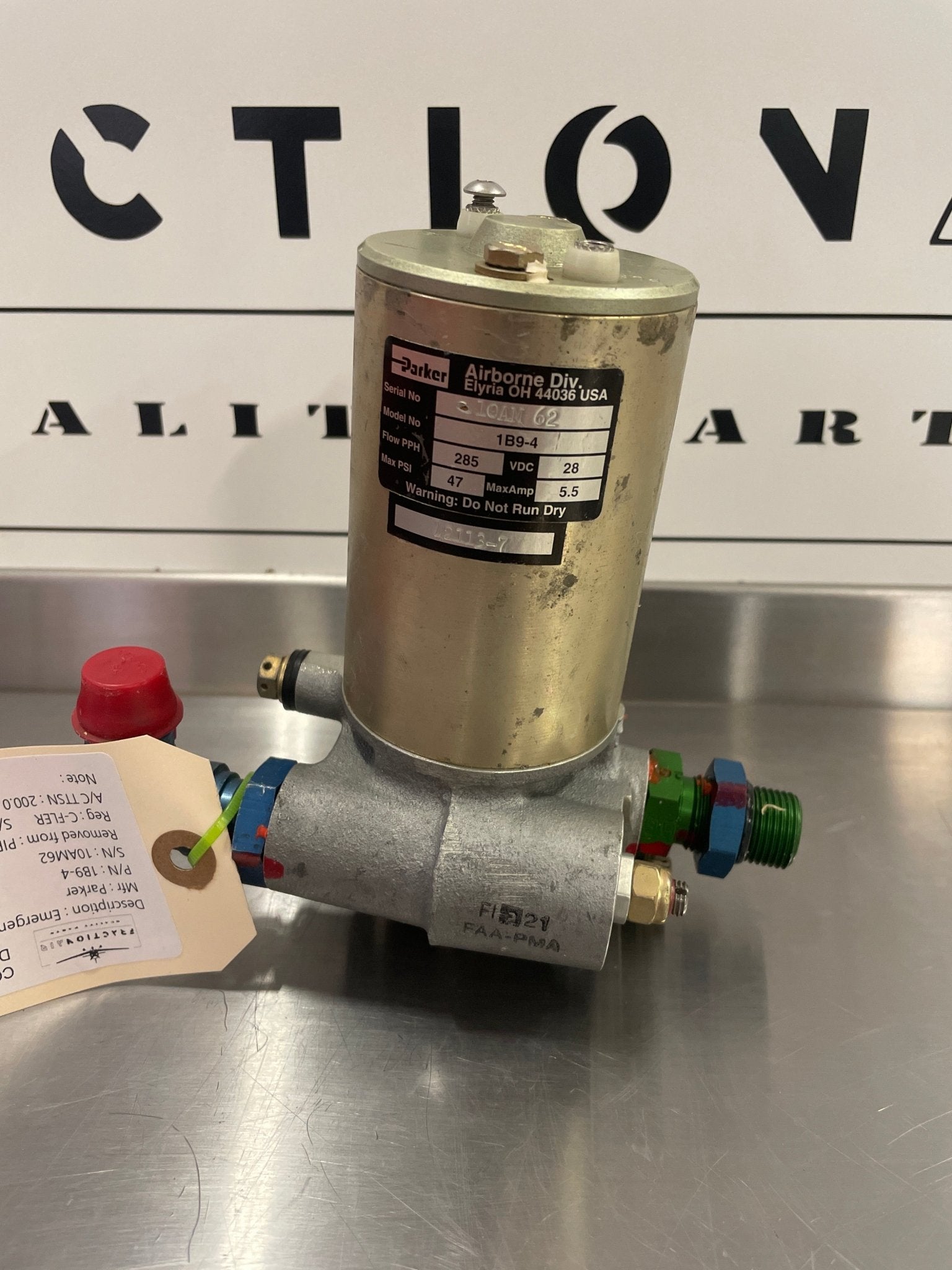 1B9-4 Parker Emergency Fuel Pump Alt PN : 481-875; 42113-7 ...