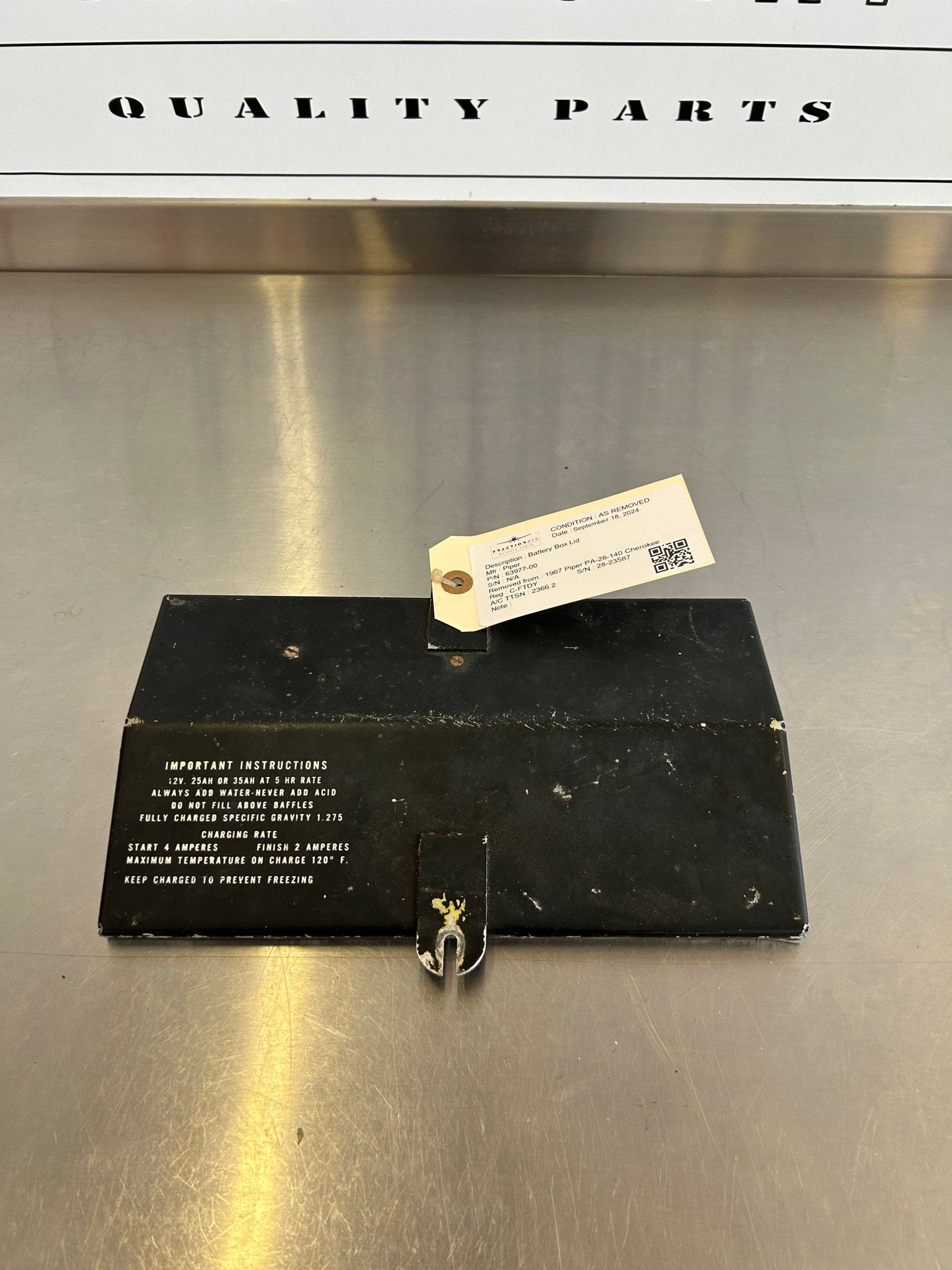 63977-00 Piper Battery Box Lid - FractionAIR Parts