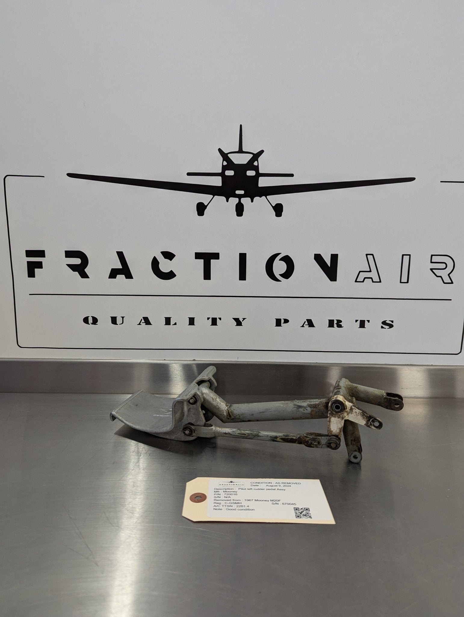 720016 Pilot left rudder pedal Assy - FractionAIR Parts
