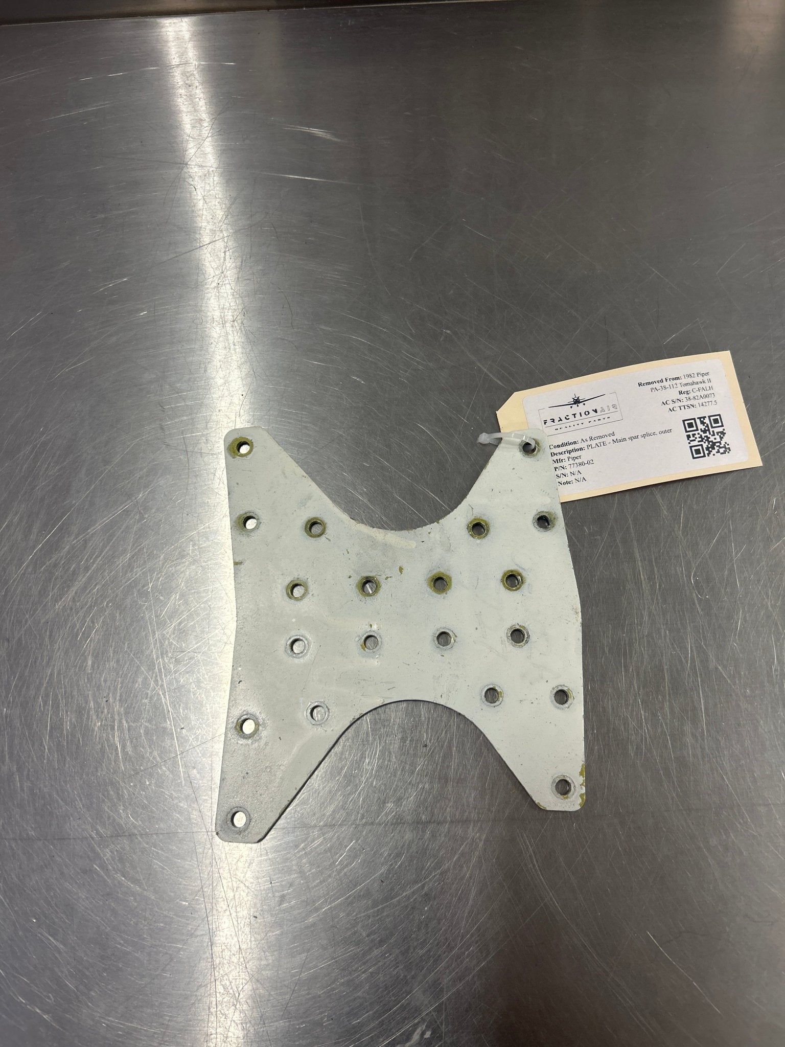 77380-02 Piper PLATE - Main spar splice, outer - FractionAIR Parts