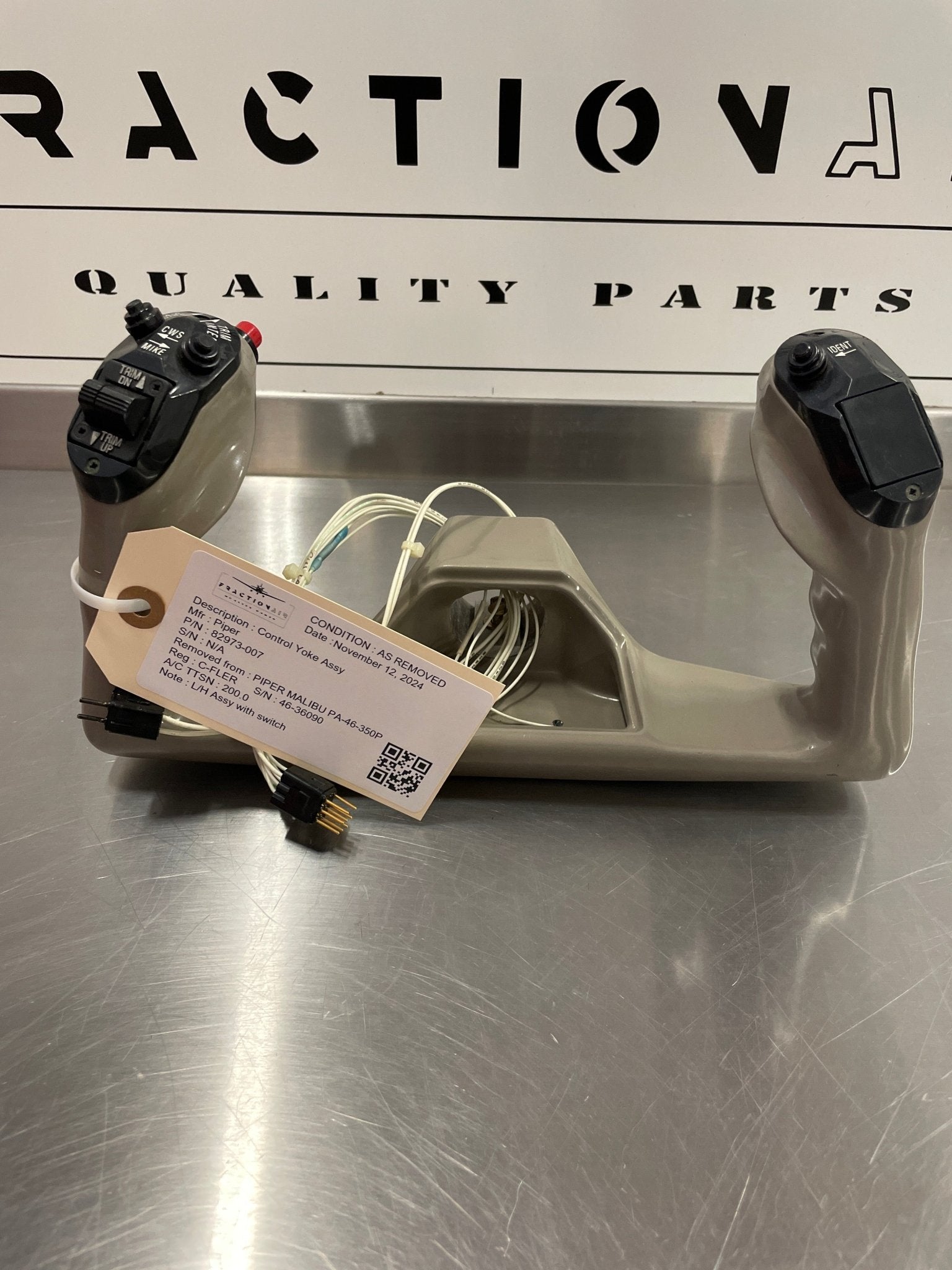 82973-007 PIPER MALIBU PA-46-350P Control Yoke Assy - FractionAIR Parts