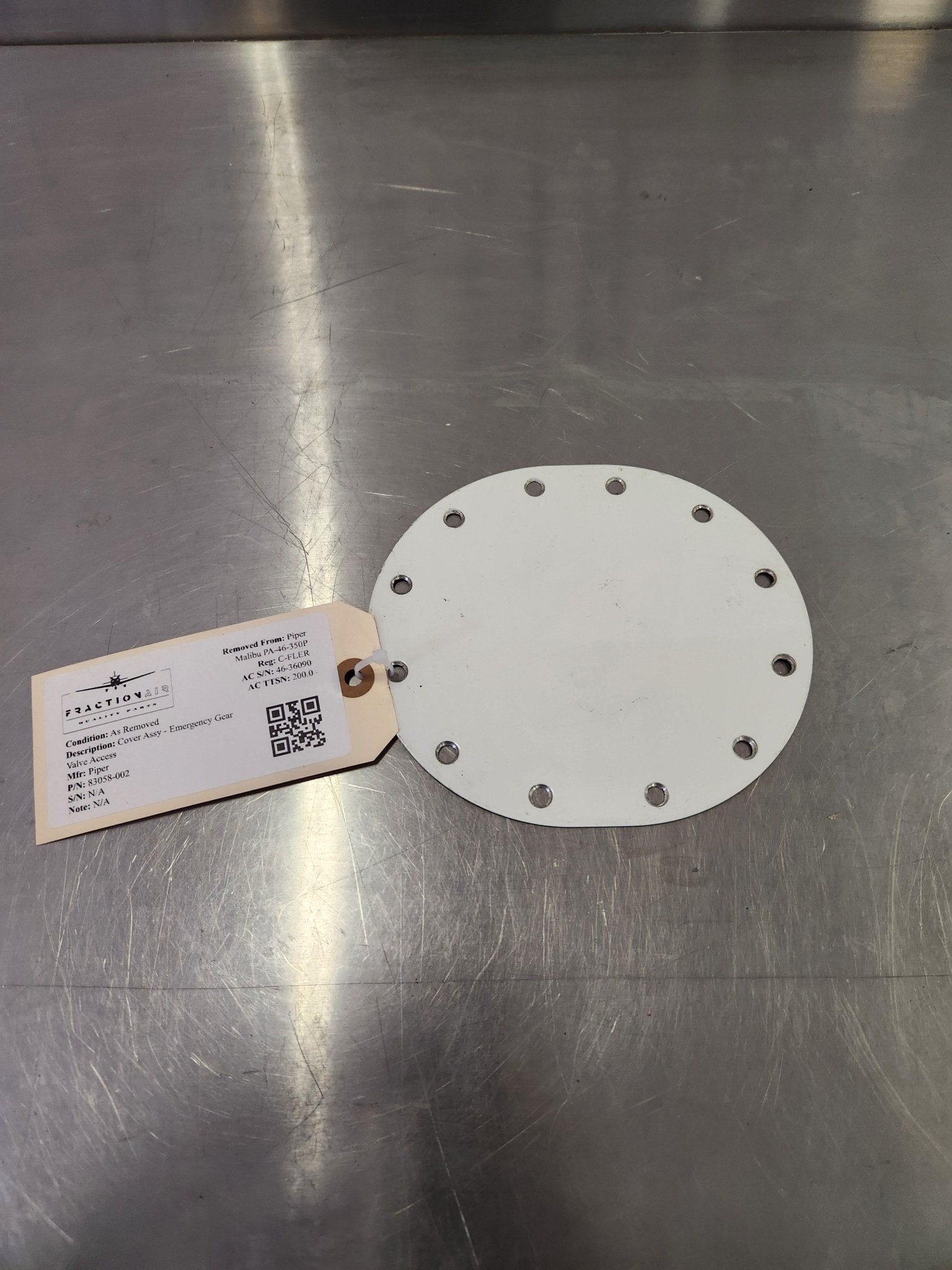 83058-002 Piper Cover Assy - Emergency Gear Valve Access - FractionAIR ...