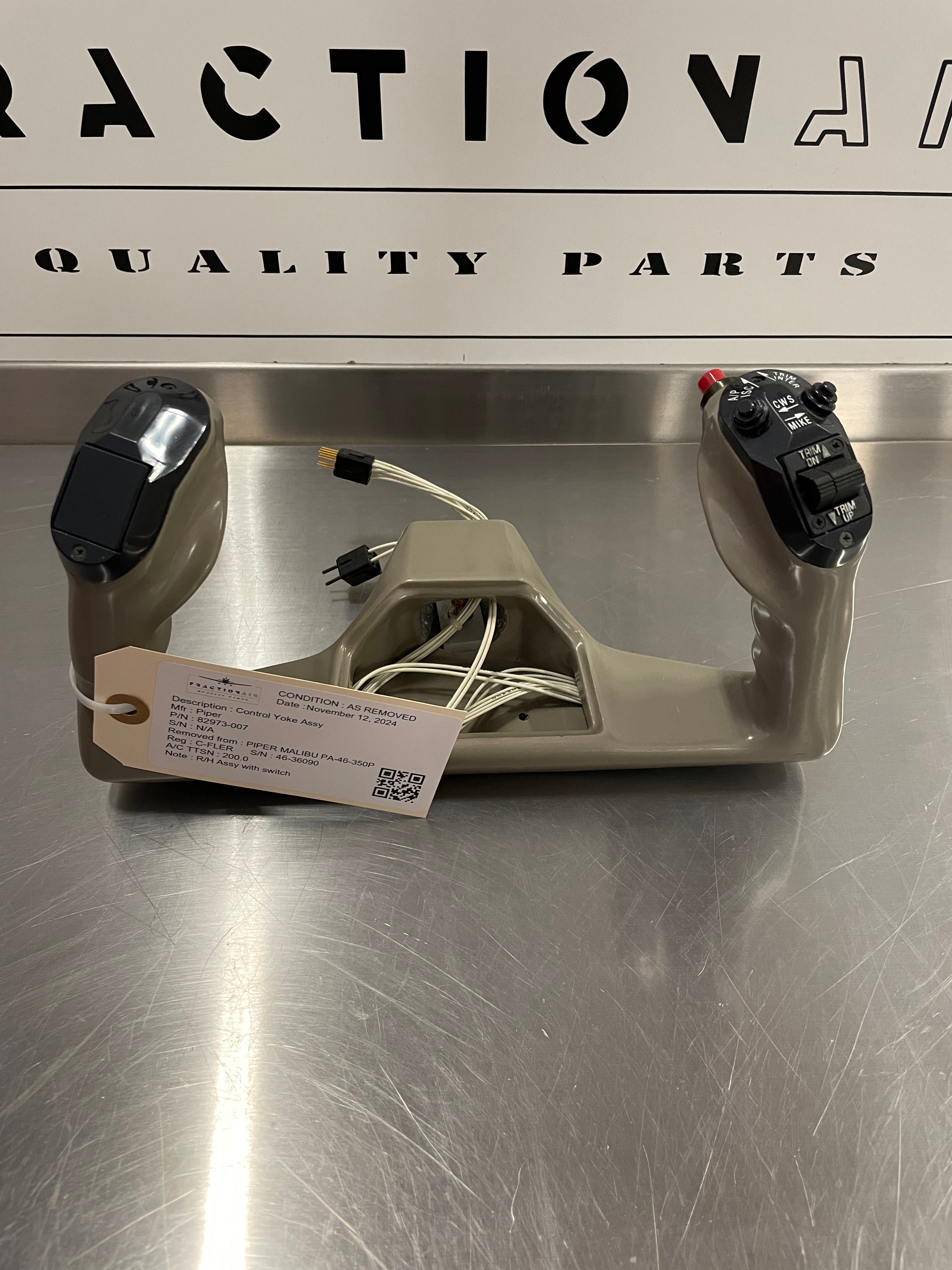 82973-007 PIPER MALIBU PA-46-350P R/H Control Yoke Assy - FractionAIR Parts