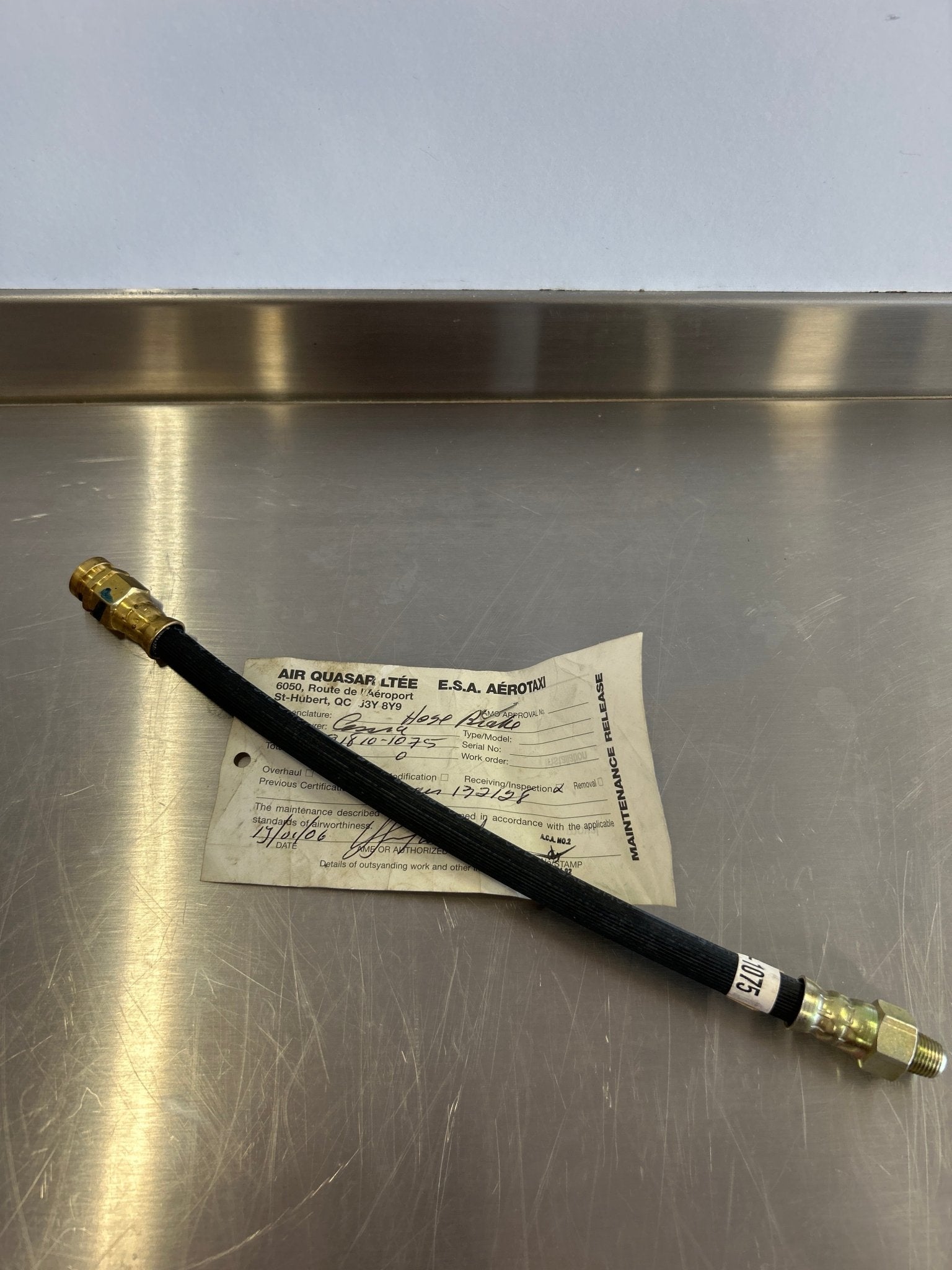 S1810-1075 Cessna 150J Lower Brake Line Assy Main Gear - FractionAIR Parts